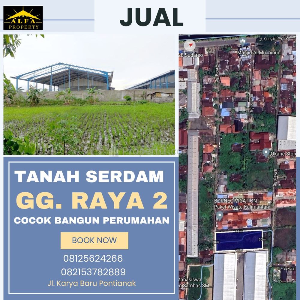 Dijual Tanah Sungai Raya Dalam Raya 2 Kota Pontianak - Properti1.com