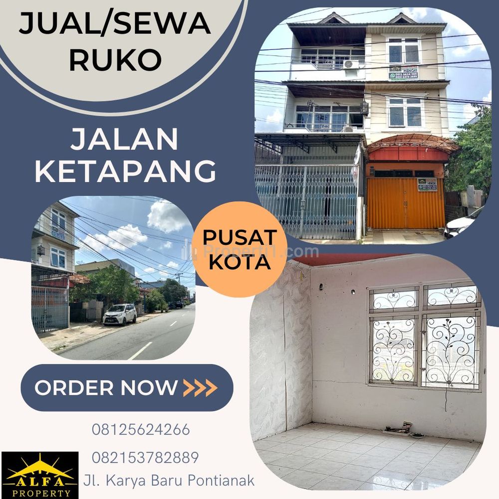 Dijual/Disewakan Ruko di Jalan Ketapang Kota Pontianak - Properti1.com